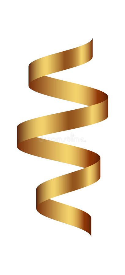 Golden Spiral Ribbon Element Stock Vector - Illustration of celebration ...