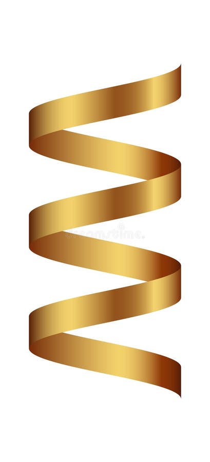 Golden Spiral Ribbon Element Stock Vector - Illustration of pattern ...