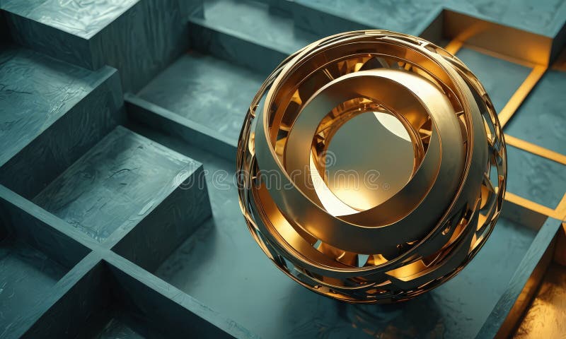 Golden Spiral Sculpture with Circular Base and Smaller Circular Section ...