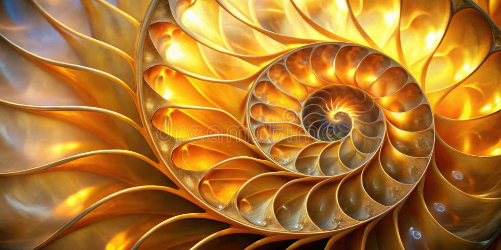 Golden Spiral Shell an Abstract Representation of Growth, Proportion ...