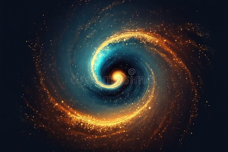 Space Background with Golden Spiral. Generative AI Stock Illustration ...