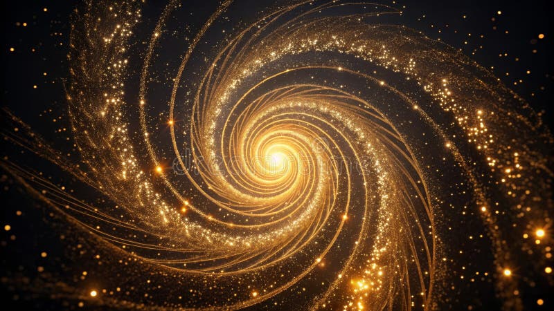 Golden Spiral of Sparkling Dust Abstract Background Image for Design ...