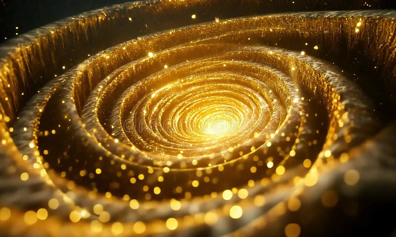 Golden Spiral Vortex Tunnel Stock Video - Video of graphic, glowing ...