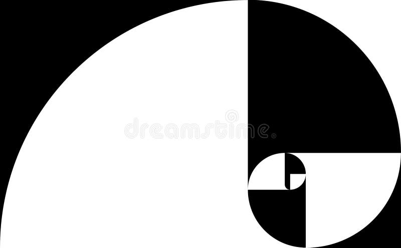 Golden Spiral Black stock illustration. Illustration of ratio - 5374842