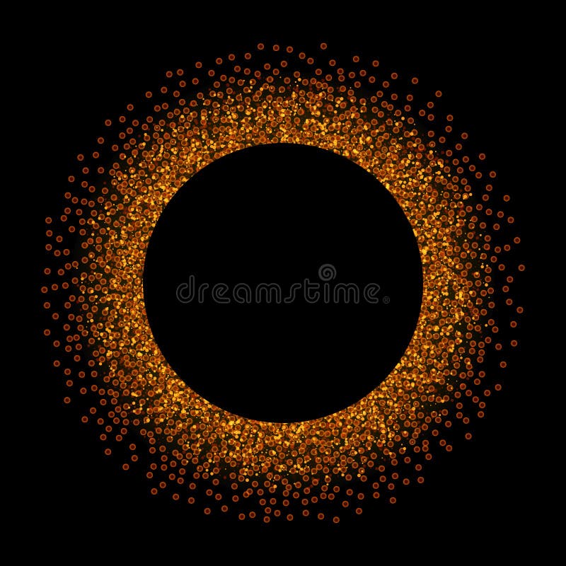 Golden Splash or Glittering Spangles Round Frame with Empty Center for ...