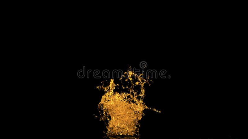 Golden Splash Isolated on Black Background Stock Photo - Image of macro ...