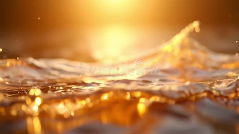 Golden Splash of Liquid, Sunset Concept Stock Video - Video of light, hour: 361950015