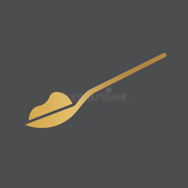 Golden Spoon on White Background Stock Illustration - Illustration of ...