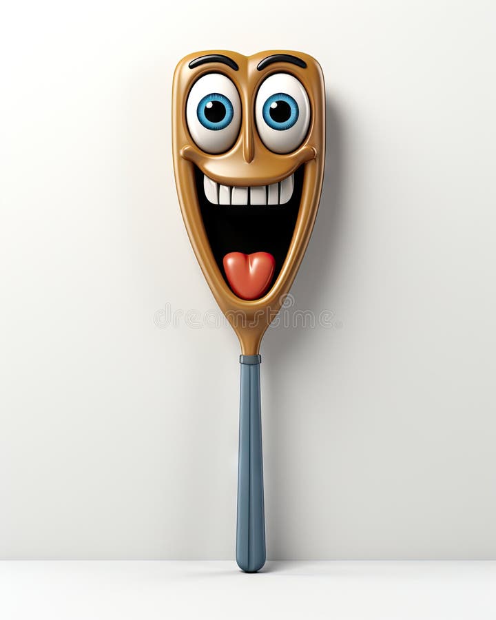 A Golden Spoon with a Smiling Face Sticking Out of it. Generative Ai ...