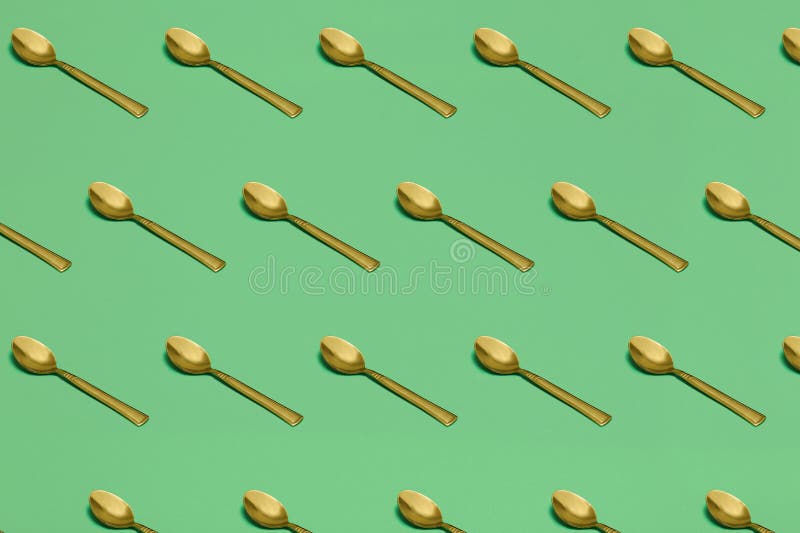 Golden spoons pattern stock photo. Image of spoons, golden - 241324878