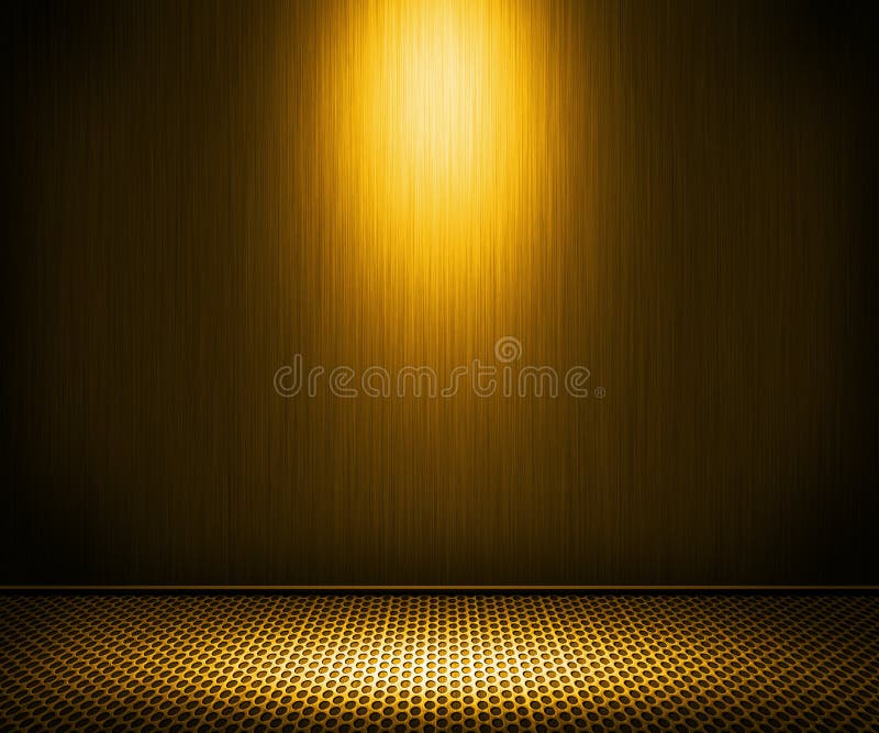 Golden Spotlight Metal Interior Background Stock Illustration ...