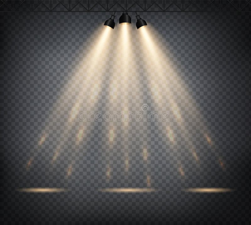 Golden spotlight shining stock vector. Illustration of lamp - 174292200