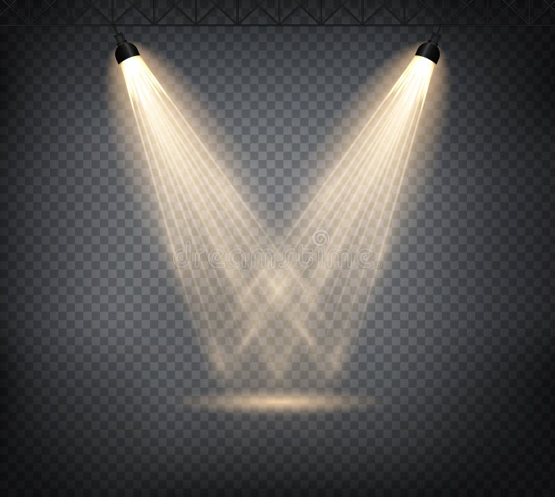 Golden spotlight shining stock vector. Illustration of lamp - 174292200
