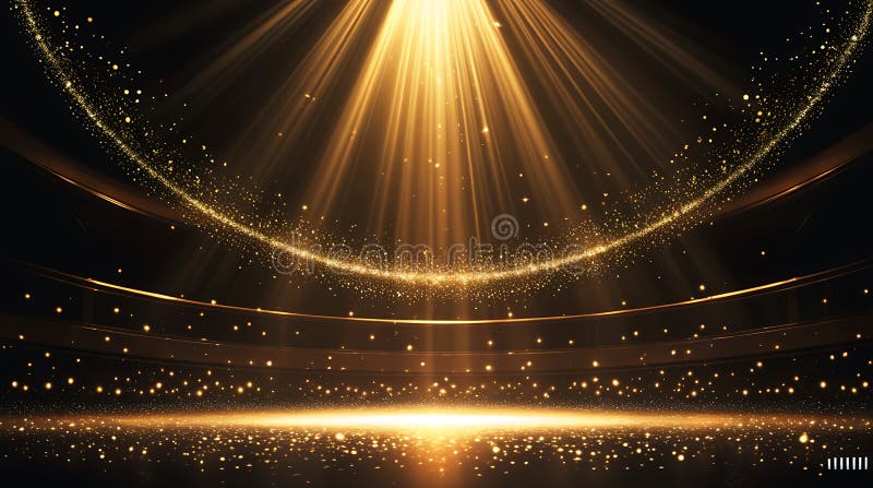 Golden Spotlight Stage for Awards Ceremony Stock Illustration ...
