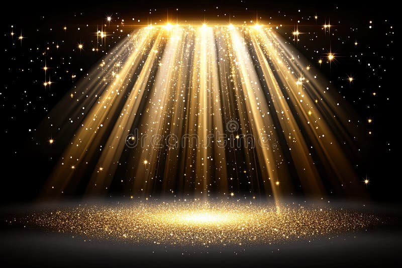 Golden Spotlight Stage Background Stock Illustration - Illustration of ...