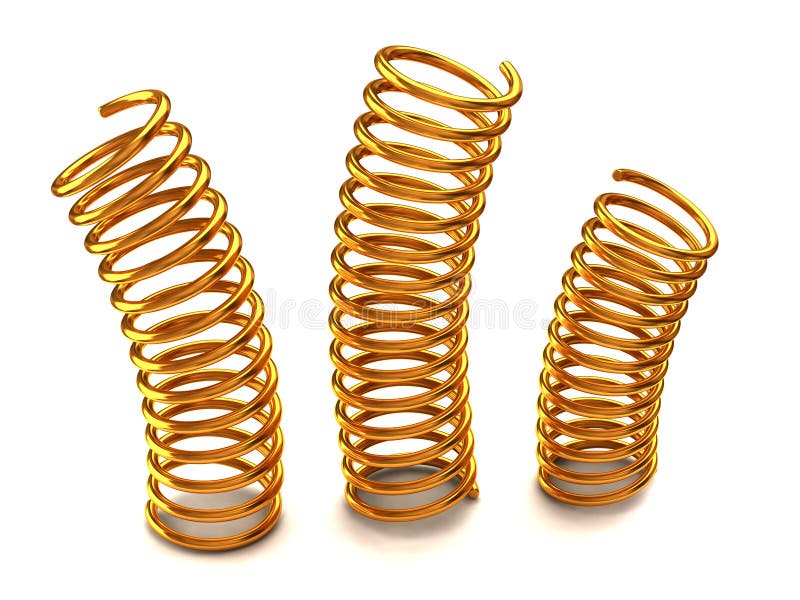 Set of Jumping Bended Metal Chrome Springs Stock Illustration ...
