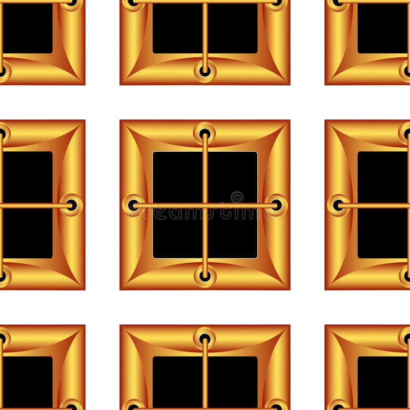 Golden Square with a Black Frame Stock Vector - Illustration of vector ...