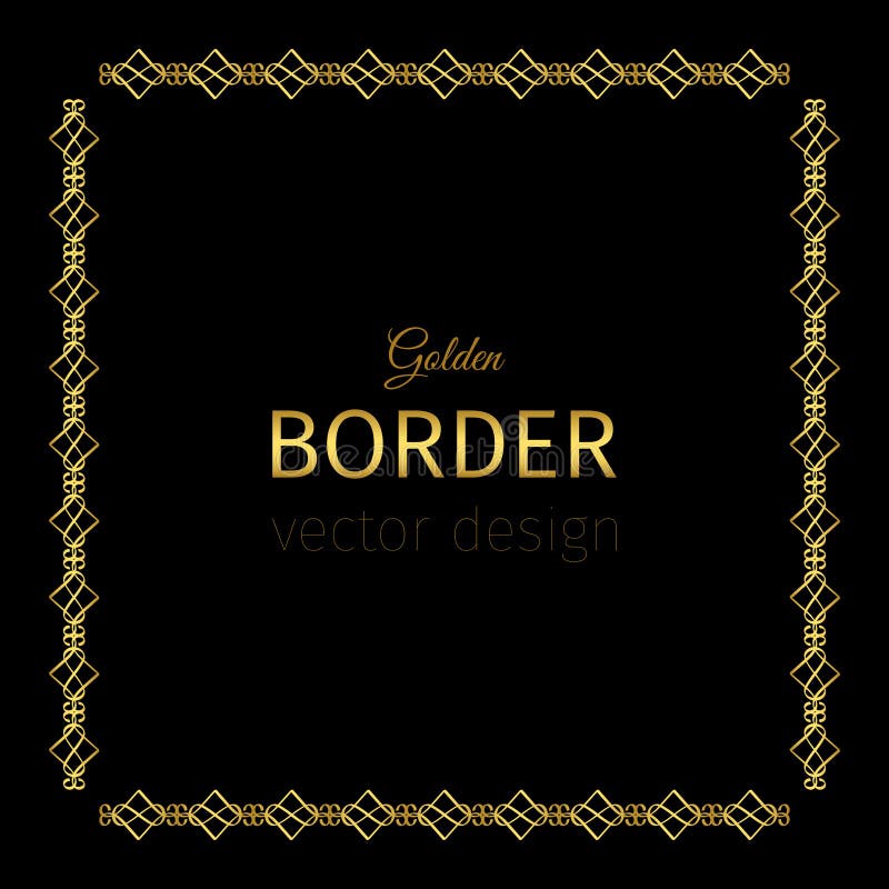 Golden square border stock vector. Illustration of golden - 87573721