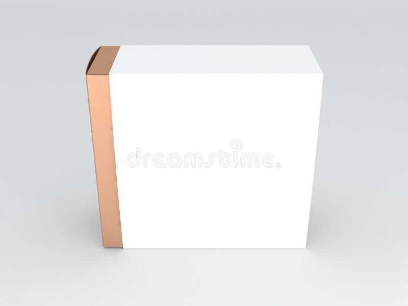 Golden Square Box with White Cover Stock Illustration - Illustration of ...