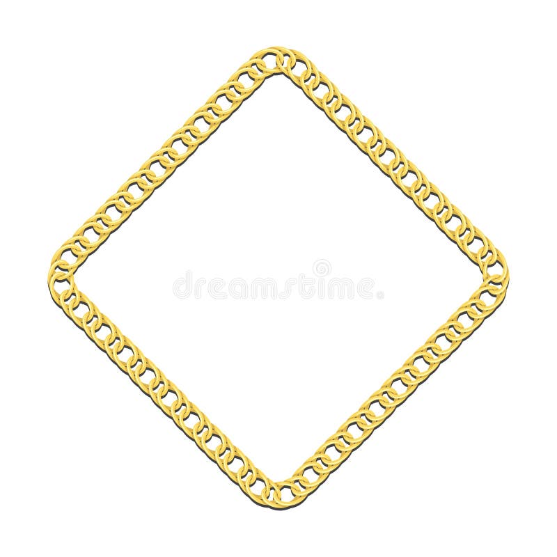 Golden Square Chain Frames for Decorative Headers. Gold Metal Double ...