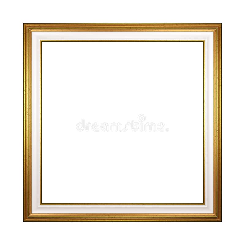 Golden Square Empty Picture Frame Isolated Stock Illustration ...