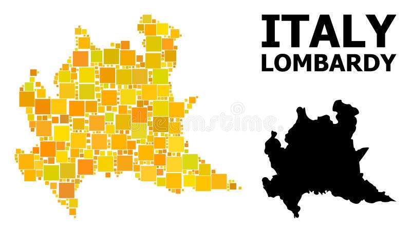 USA Region Map: Golden Gradient Outline on Dark. Stock Vector ...