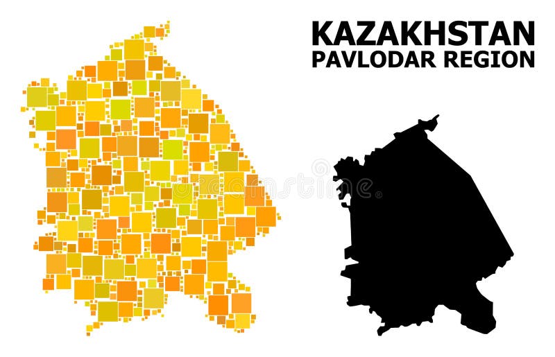 USA Region Map: Golden Gradient Outline on Dark. Stock Vector ...