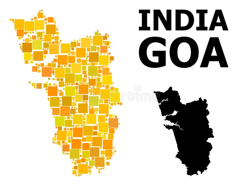 Golden Square Pattern Map of Goa State Stock Illustration ...