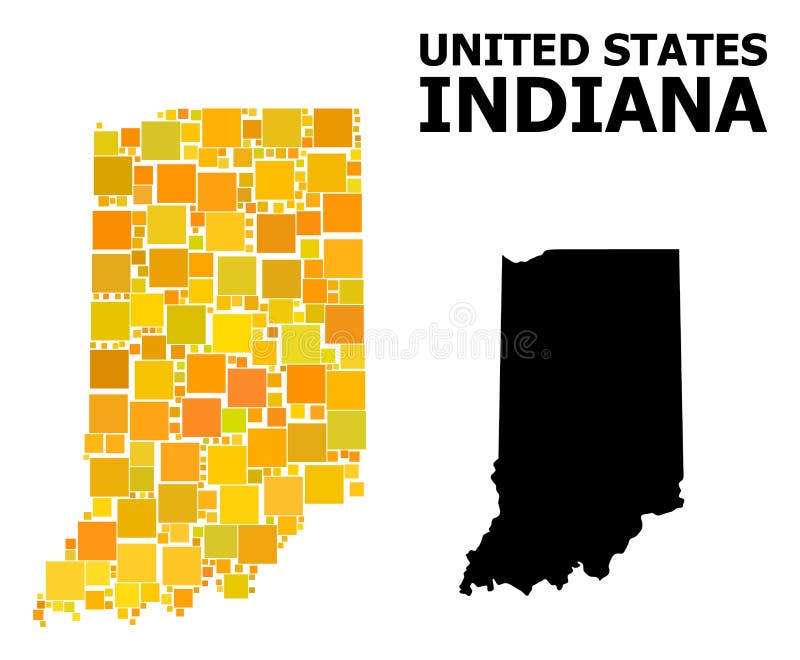 Golden Square Pattern Map of Indiana State Stock Illustration ...