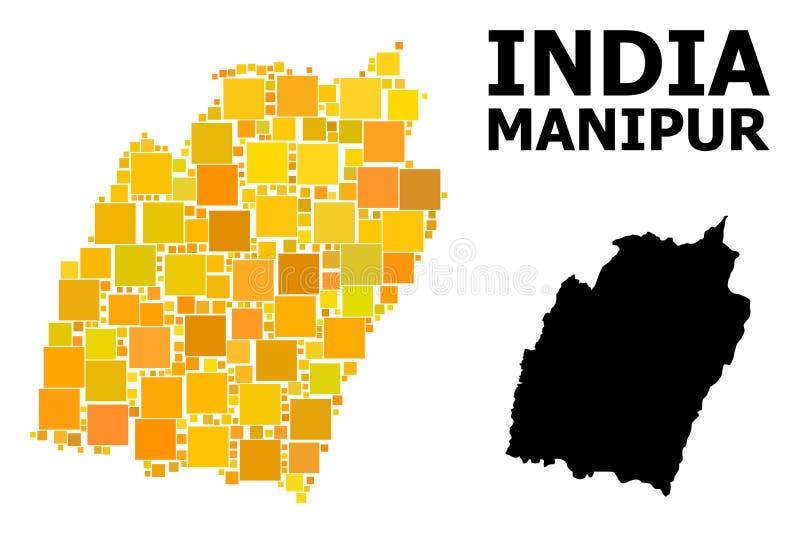 Golden Square Pattern Map of Manipur State Stock Illustration ...