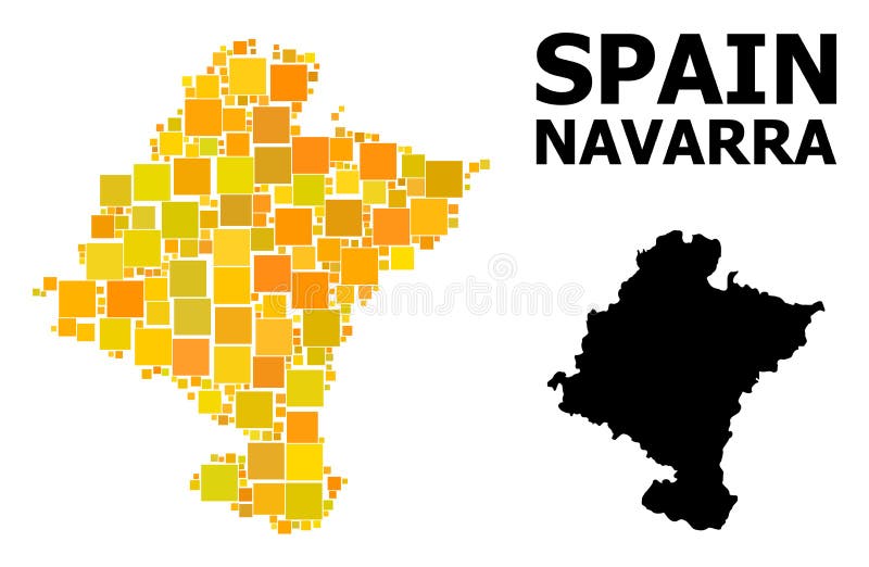 Golden Square Pattern Map of Navarra Province Stock Illustration ...