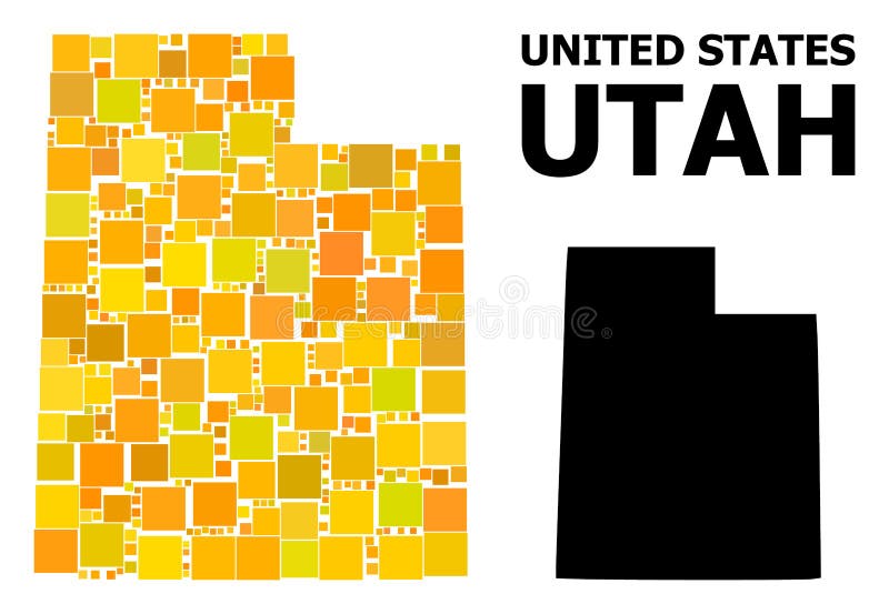 Golden Square Pattern Map of Utah State Stock Illustration ...
