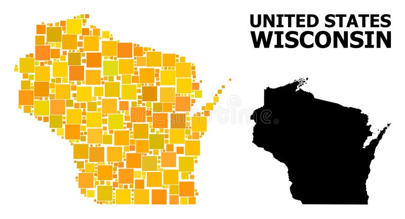 Golden Square Pattern Map of Wisconsin State Stock Illustration ...
