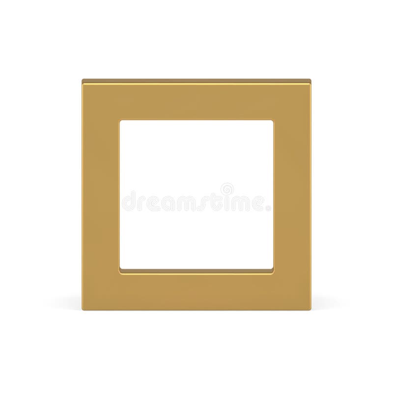 Golden Squared Frame Basic Foundation Geometric Minimalist Metallic 3d ...