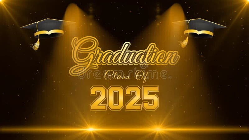 Golden Stage Graduation Party Class of 2025 Stock Video - Video of ...