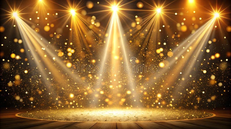 Golden Stage Spotlight: a Dazzling Event Background Stock Illustration ...