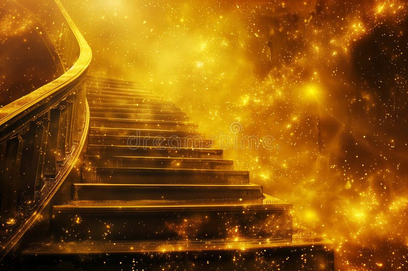 Golden Stair stock illustration. Illustration of event - 313587799