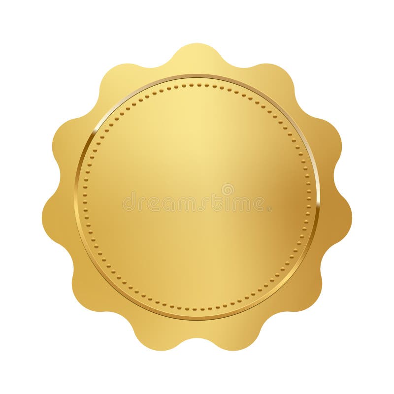 Golden Stamp Isolated on White Background. Luxury Seal. Vector Design ...