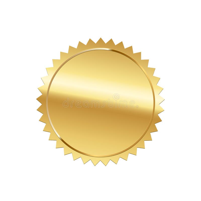 Golden Stamp Isolated on White Background. Luxury Seal. Vector Design ...