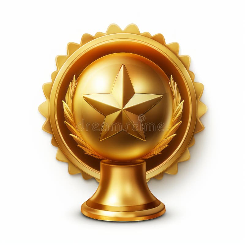 A Golden Star Award on a White Background Stock Illustration ...