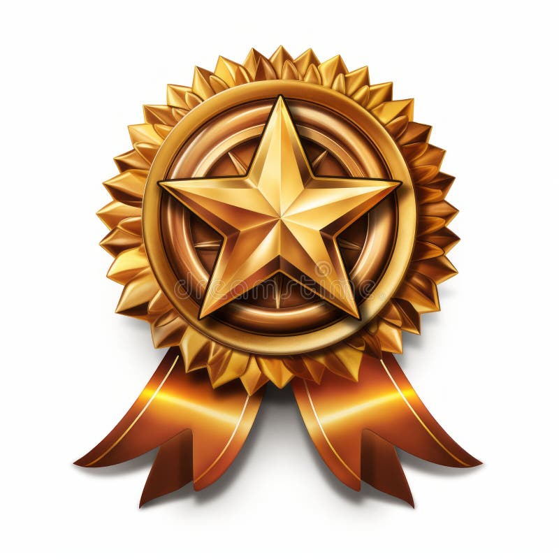 A Golden Star Award on a White Background Stock Illustration ...