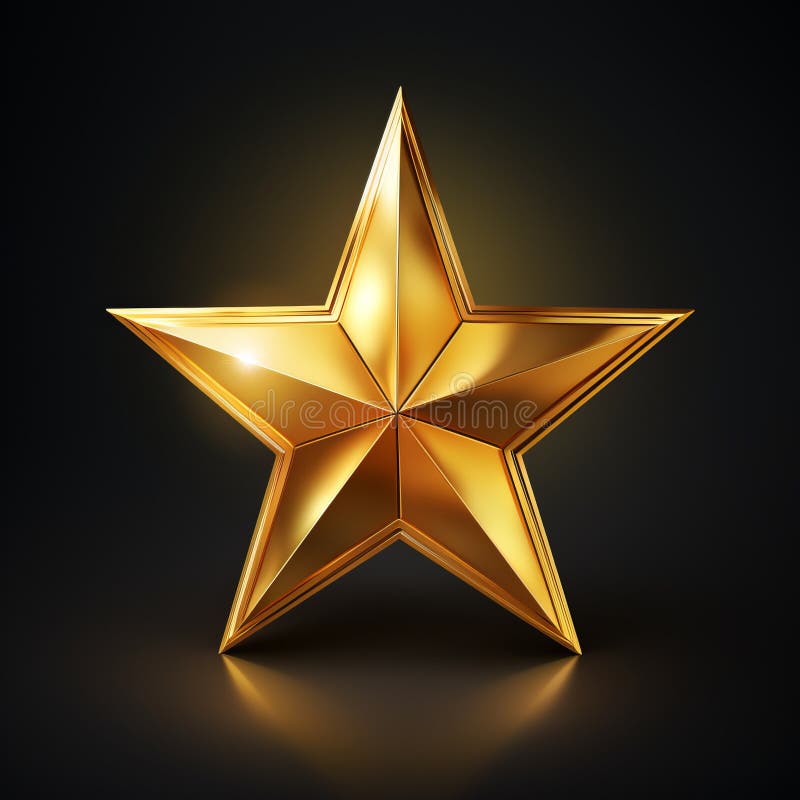 Golden Star on Black Background Stock Illustration - Illustration of ...