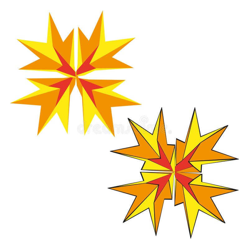 Golden Star Burst. Bright Explosion Effect. Radiant Light Rays Stock ...