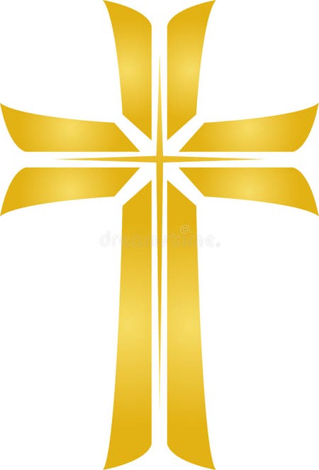 Golden Star Cross/eps stock vector. Illustration of religious - 5575636