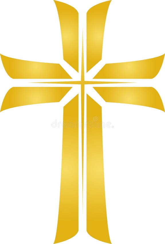 Golden Star Cross/eps stock vector. Illustration of religious - 5575636