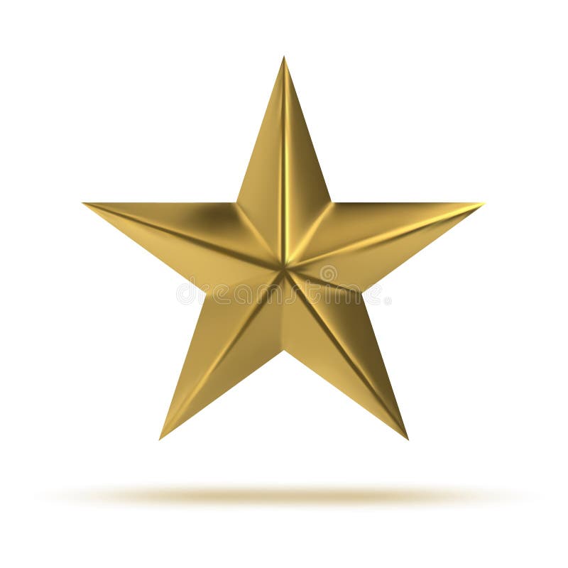 Golden Star. 3D Sign of Rating, or Approval. Element for Composition ...