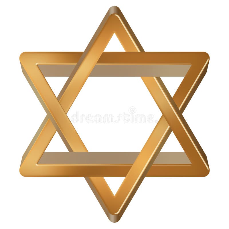 Gold Golden Jewish Star of David Stock Illustration - Illustration of ...