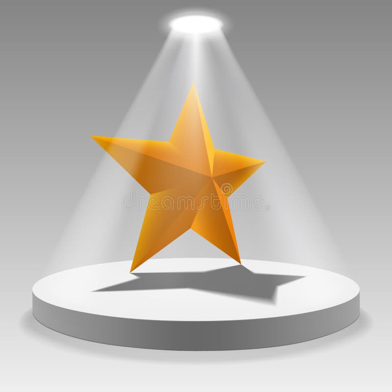 Podium star in spotlight stock illustration. Illustration of incentive ...