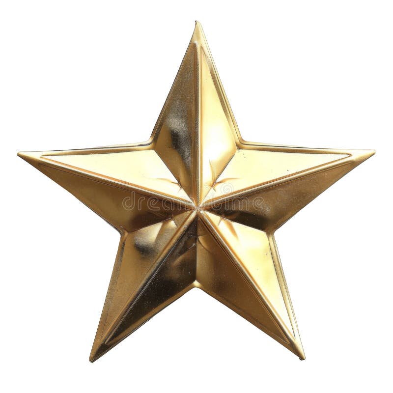 Golden Star with 5 Points and Reflective Surface Stock Illustration ...