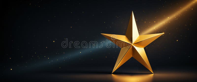 Golden Star with Radiant Glow on Dark Background, Award Concept, Golden ...